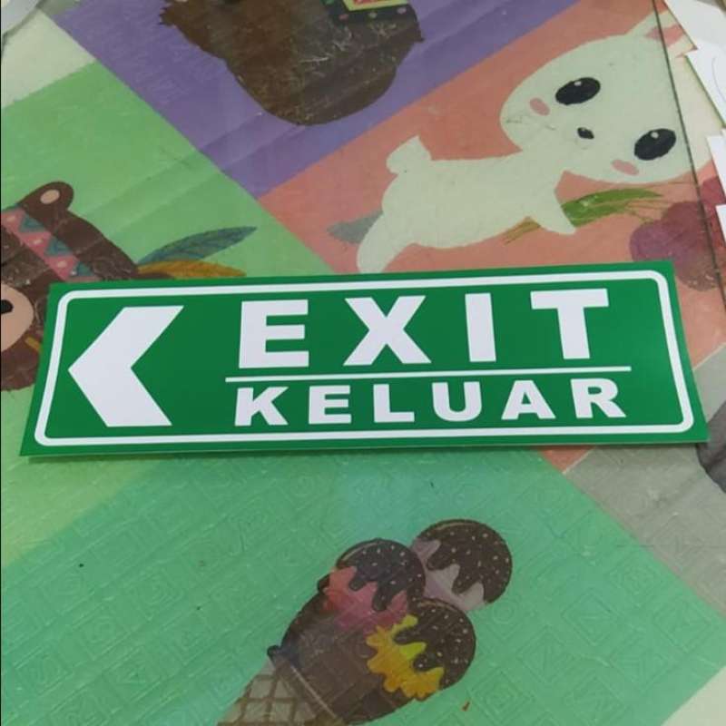 Jual Sign Rambu EXIT.Stiker dan Akrilik ukuran 10cm x 30cm di Seller ...