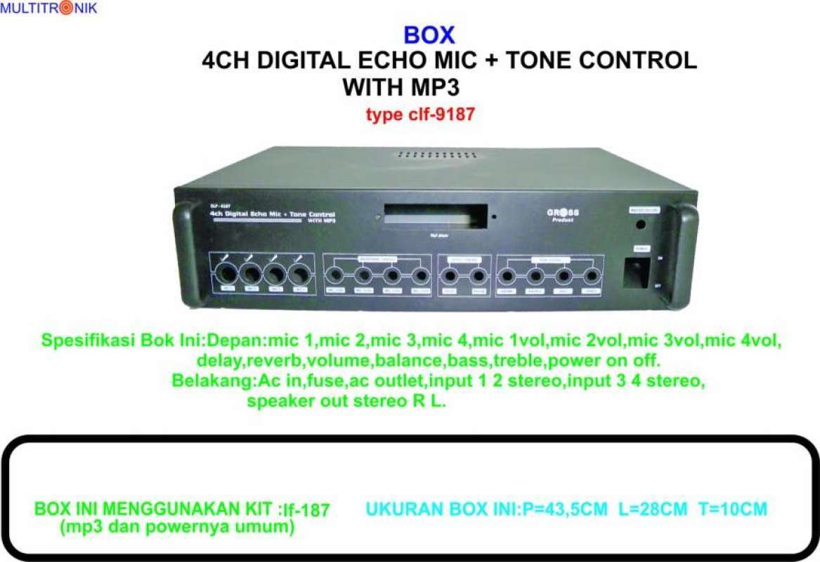 Jual Box 4 Ch Digital Echo Mic Plus Tone Control And Mp3 Type Clf 9187 ...