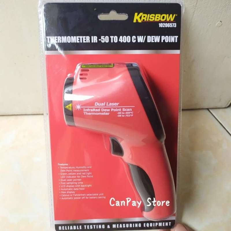 Jual Krisbow Alat Ukur Termometer Infra Merah 2 Laser (-50)~400 C di ...