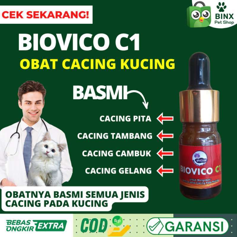 Jual Biovico C1 Obat Cacing Khusus Basmi Semua Jenis Cacing Pada Kucing ...
