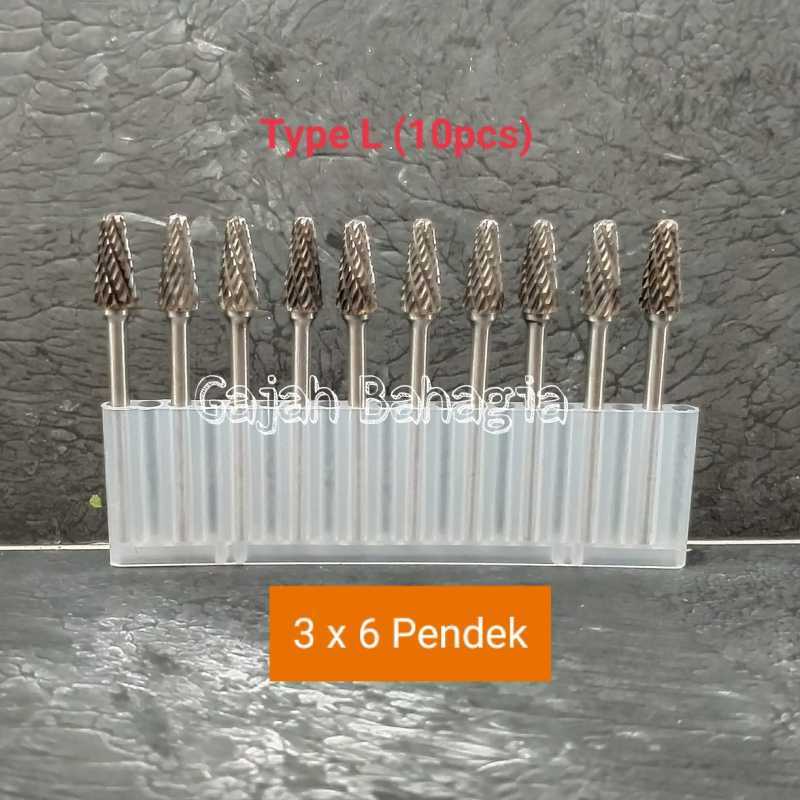 Jual Mata cuner 3mm x 6mm pendek type L Mata tuner Mata bor cun 3mm ...