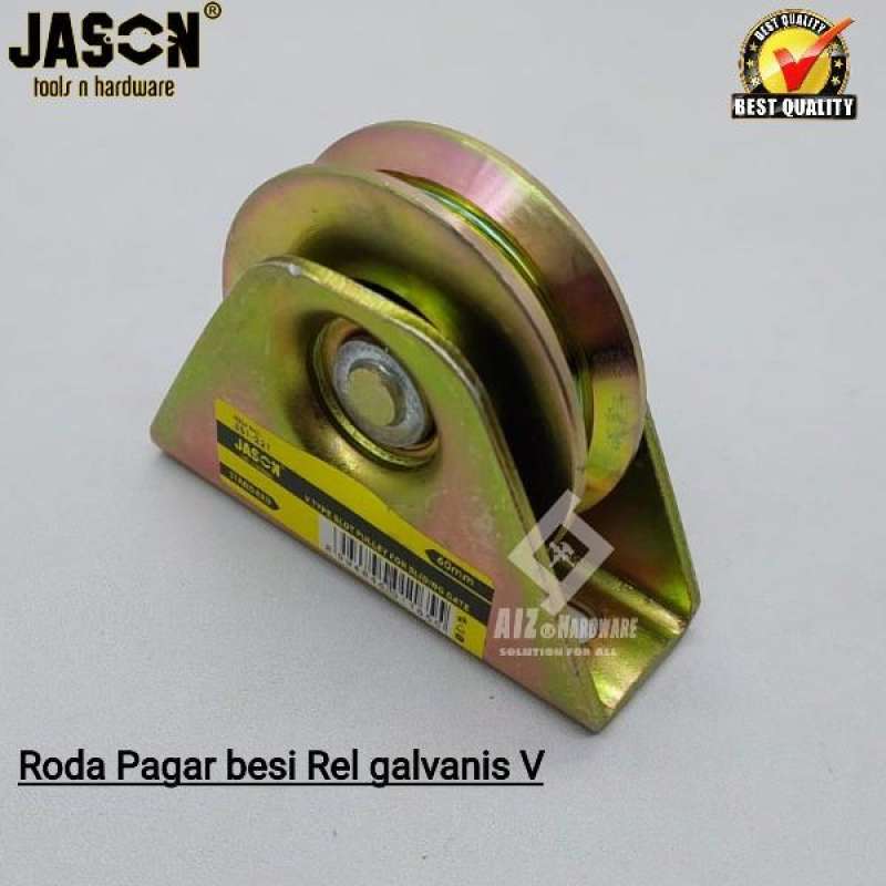 Jual JASON Roda Pagar besi Rel galvanis gate wheel model V - Diameter ...