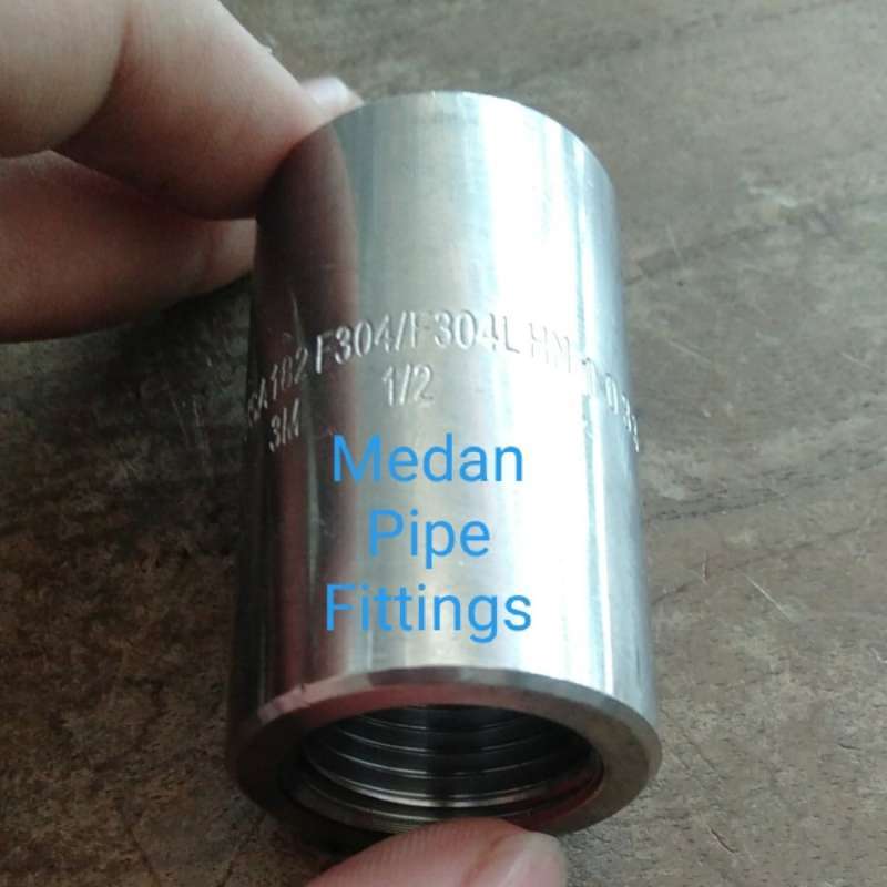 Jual Socket ss304 1/4 inch Class 3000 drat NPT stainless full coupling ...