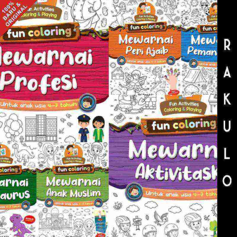 Promo Buku Mewarnai Anak Fun Coloring Aktivitas untuk usia 4-7 Tahun ...