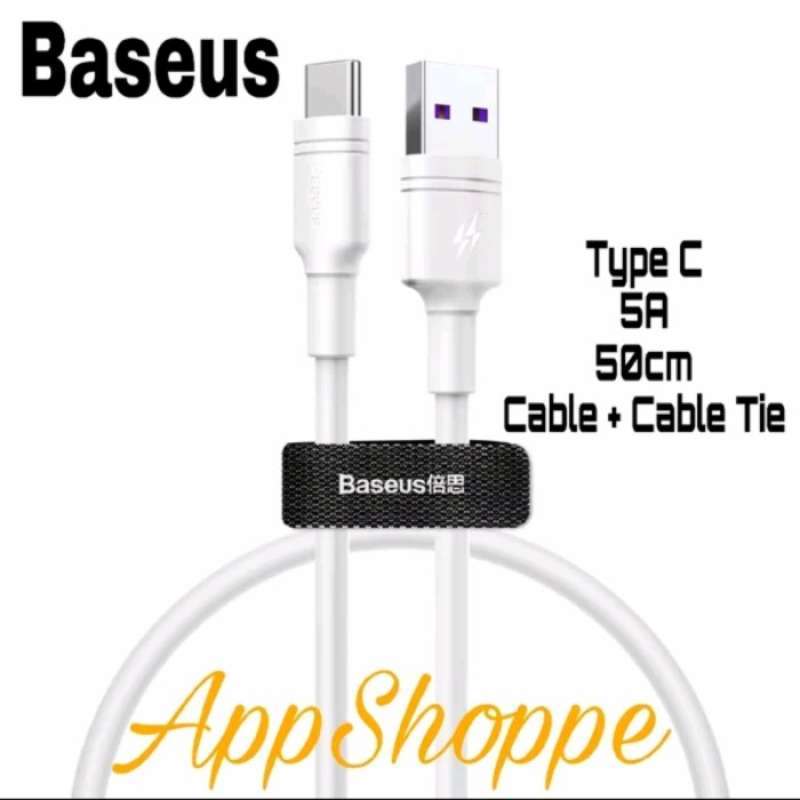 Promo BASEUS Double-Ring Quick Charge Cable 5A Type-C Data Transfer ...