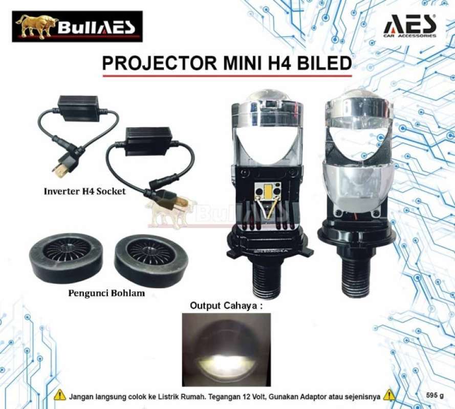 Promo PROJECTOR MINI H4 BILED ATAU MINI LED H4 MERK AES PER 1 PCS SKU ...