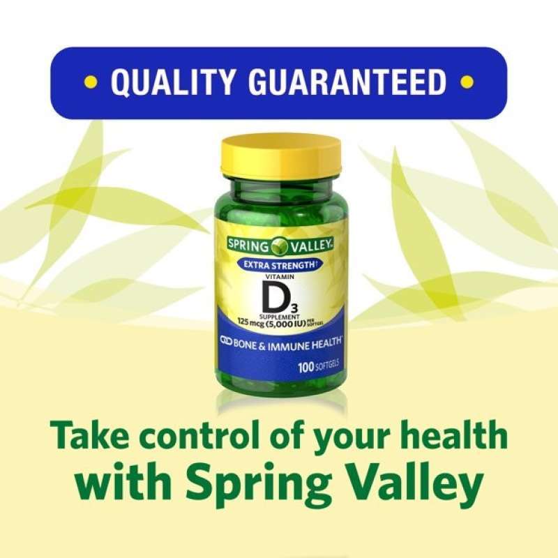 Jual SPRING VALLEY VITAMIN D3 5000 IU - 100 SOFTGELS di Seller Afifah ...