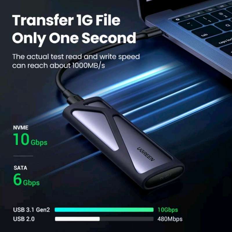 Jual Ugreen Ssd M.2 Case Nvme Sata Dual Protocol Enclosure 10gbps usb3.1 Gen2 Di Seller Solid ...