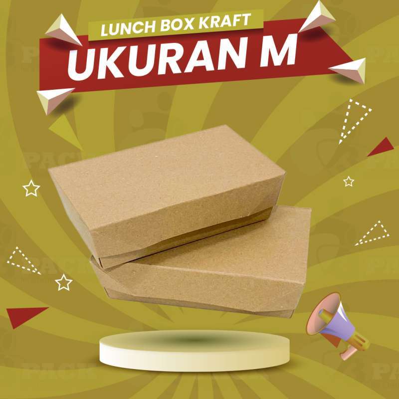 Jual Brown Paper Craft Lunch Box Size M - Lunch Box Coklat Kraft Ukuran ...