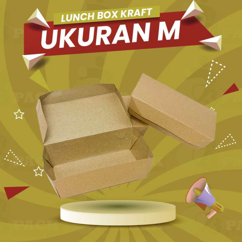 Jual Brown Paper Craft Lunch Box Size M - Lunch Box Coklat Kraft Ukuran ...