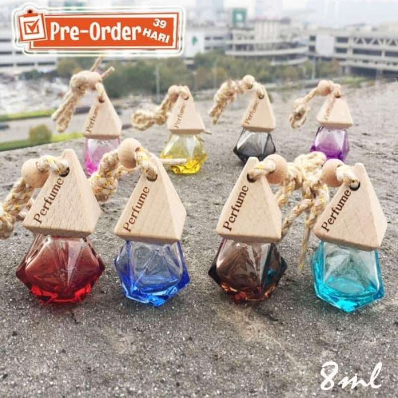 Jual Botol Parfum Mobil Gantung Tutup Kayu Segitiga 8ml Botol Pewangi ...