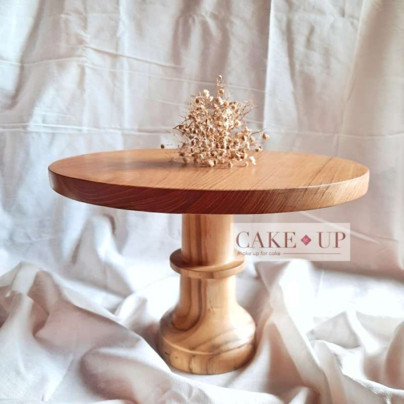 Promo Cake Stand Turntable Kayu Jati Meja Putar Dekorasi Kue Cake Tier ...