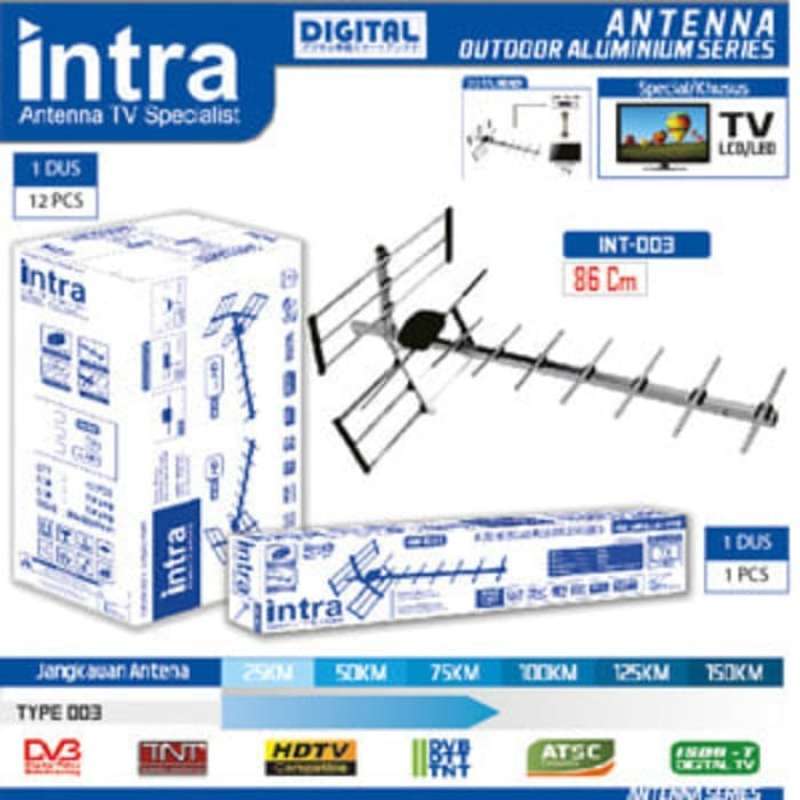 Jual Antena Luar Digital Intra Hm003 Hm 003 Free Kabel 13m + Jack Outdoor Di Seller Edenn Shop ...