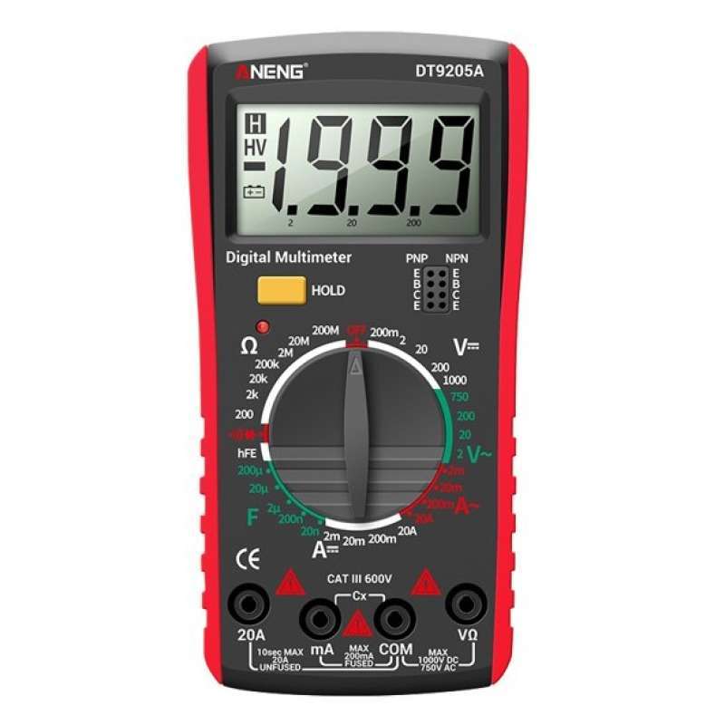 Promo Apo Meter Digital Multimeter Voltage Multy Tester Dt9205A-3 Black ...