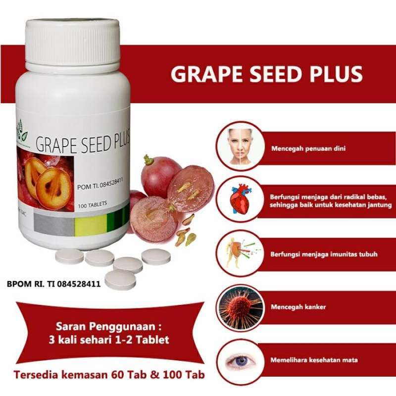 Jual Grape Seed Plus 100 Tab Dyna / Anti Oksidan Alami/ Anti Kanker Di ...