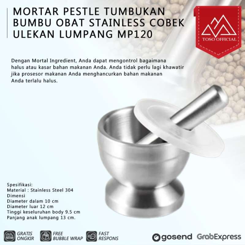 Jual Mortar Pestle Tumbukan Bumbu Obat Stainless Cobek Ulekan Lumpang ...