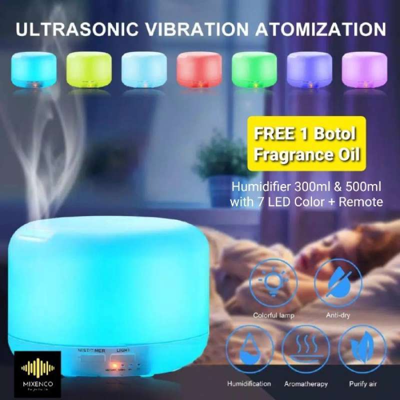 Promo Ultrasonic Humidifier 500 Ml 7 Led Color With Remote Control ...