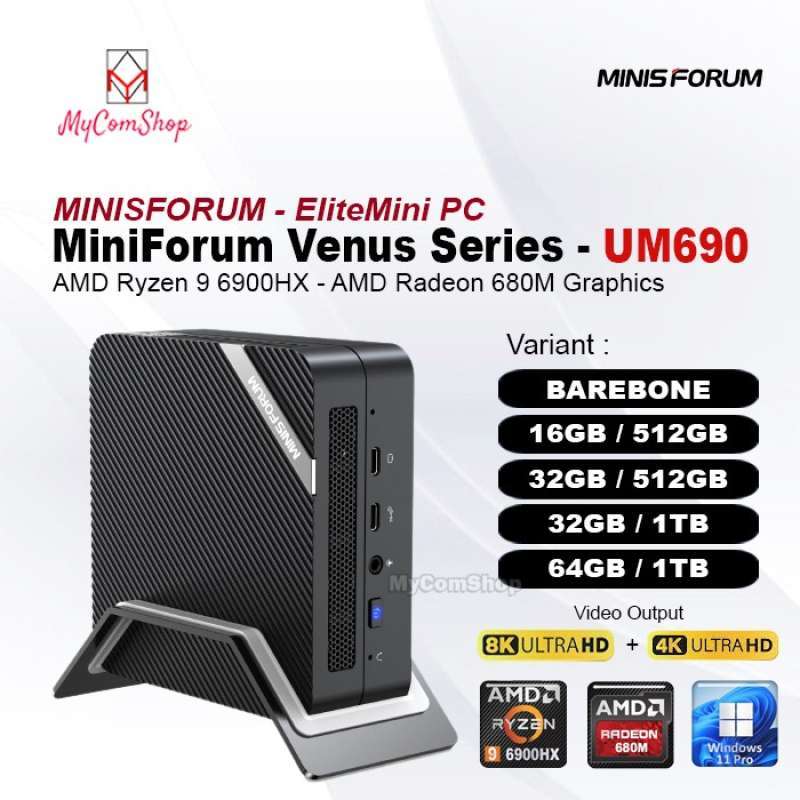 Jual MINISFORUM VENUS UM690 ELITE MINI PC RYZEN 9 6900HX AMD RADEON 680M - 32GB / 512GB di ...