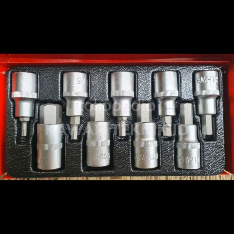 Promo Hex Bit Socket Set 1 2 Dr 4 17mm Shock Kunci Sock Segi Enam