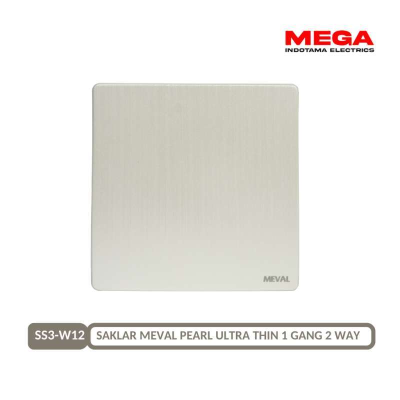 Jual MEVAL Saklar Lampu Pearl White Ultra Thin Series 1 GANG 2 WAY SS3 ...