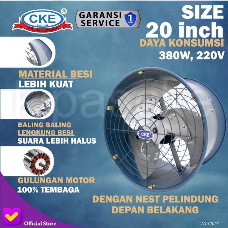 Jual CKE Drum Fan DFL-EX 20 Inch Blower Tabung Blower Gedung Eksos Drum ...