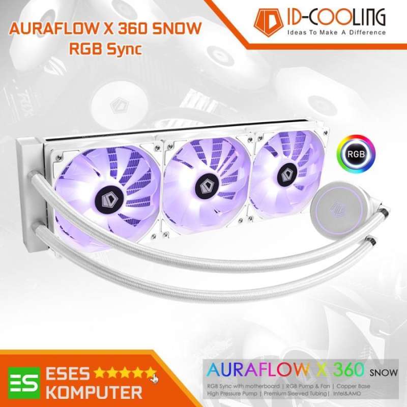Jual ID-COOLING AURAFLOW X 360 SNOW RGB - AIO Liquid Water Cooler RGB ...