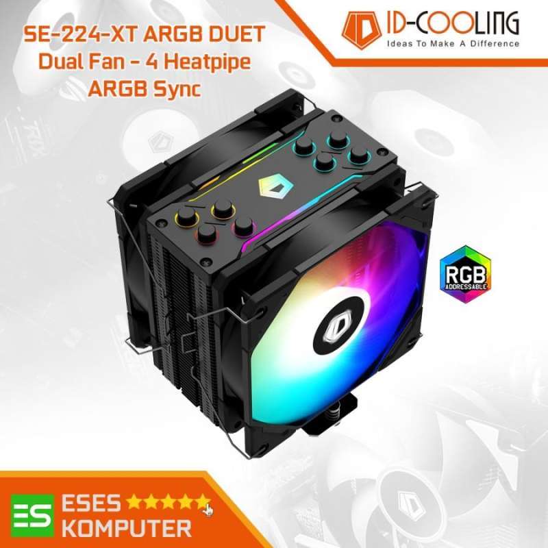 Jual ID-COOLING SE-224-XT ARGB DUET DUAL FAN - CPU Cooler HSF Intel ...