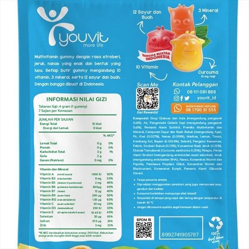 Promo YOUVIT Multivitamin Gummy Anak 30 Days Vitamin Diskon 1% di ...