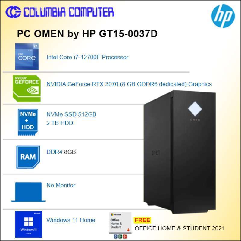 Jual PC OMEN by HP GT15-0037D 16GB 512GGB+2TB RTX-3070 Win11+OHS di ...