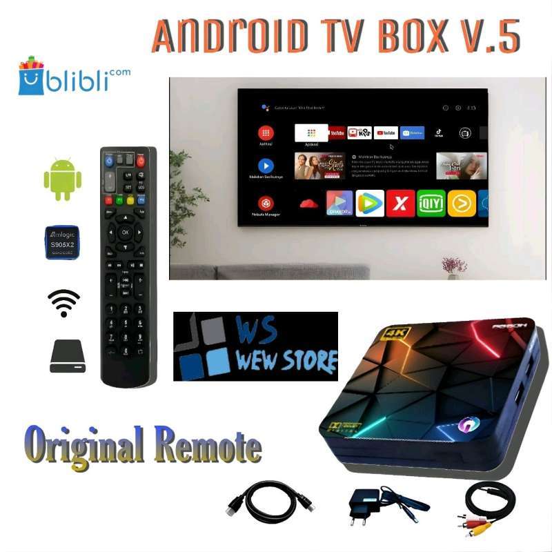 Promo Android Tv Box Set Top Box Android V5 Android 10 Remot Original ...