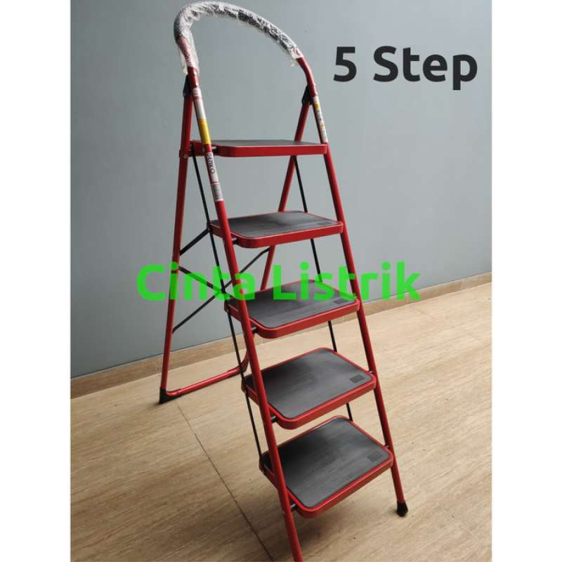 Promo TANGGA DUDUK LIPAT 5 STEP Injakan Lebar Diskon 23% di Seller ...