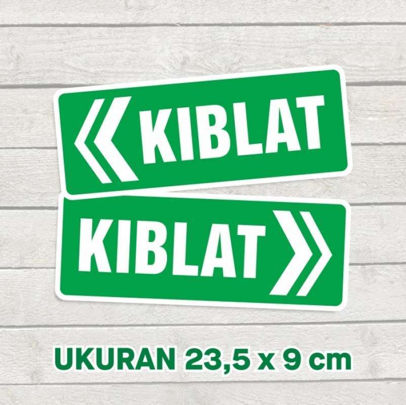 Promo Label Sticker Penunjuk Arah Kiblat Stiker Masjid Mushola 23,5 X 9 ...