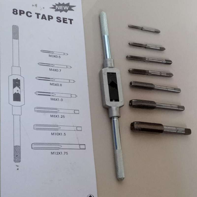 Promo Tap Senai Set - Mata Bor Pembuat Baut Drat Dalam - Tap Set 8 Pcs ...