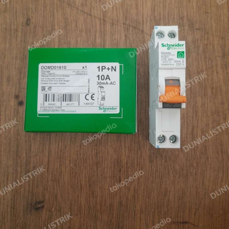 Jual Elcb / Rcbo Slim Dom 01610 1P + N 10A 30Ma Schneidher di Seller ...
