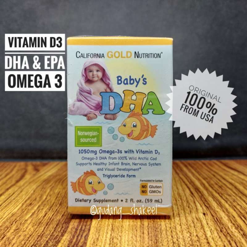 Promo CALIFORNIA GOLD NUTRITION BABY DHA OMEGA 3 WITH VITAMIN D3 59 ML ...