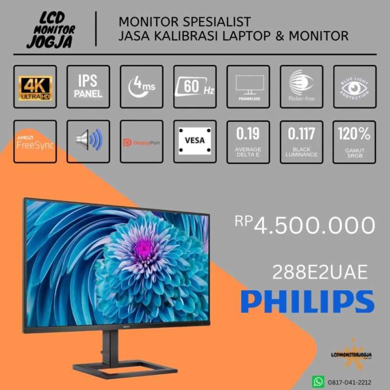 Jual GRATIS KALIBRASI MONITOR PHILIPS 288E2UAE 4K IPS Ergonomic di Seller LCDMONITORJOGJA ...