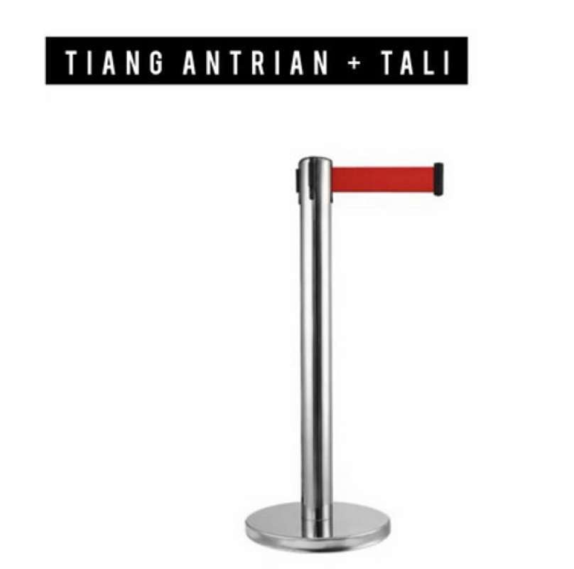 Jual Tiang Pembatas Antrian Stainless Tiang Antrian Mall 2m Tinggi 87cm ...