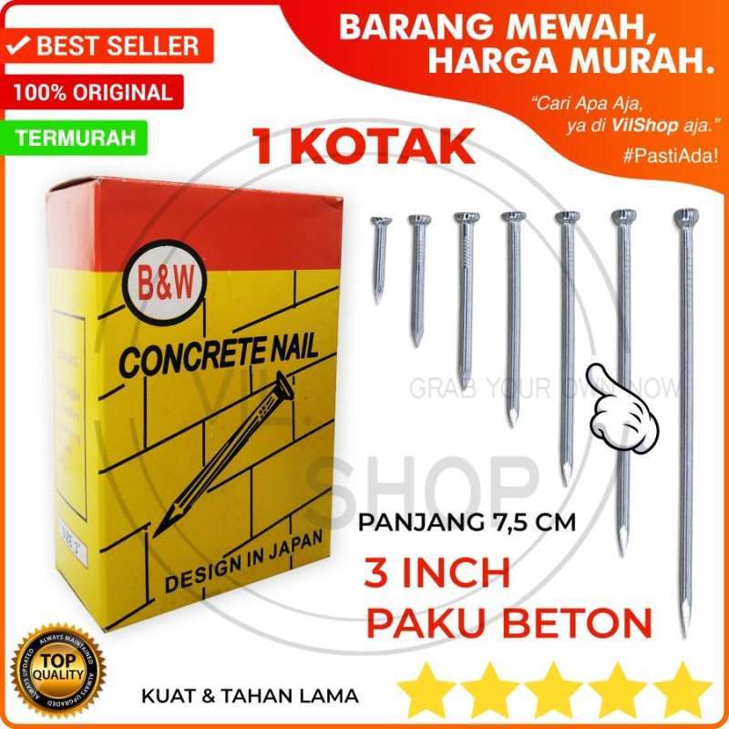 Jual PAKU TEMBOK BETON PUTIH 3 INCH 1 KOTAK 3 INCI 7,5 CM 3 PAKU ...