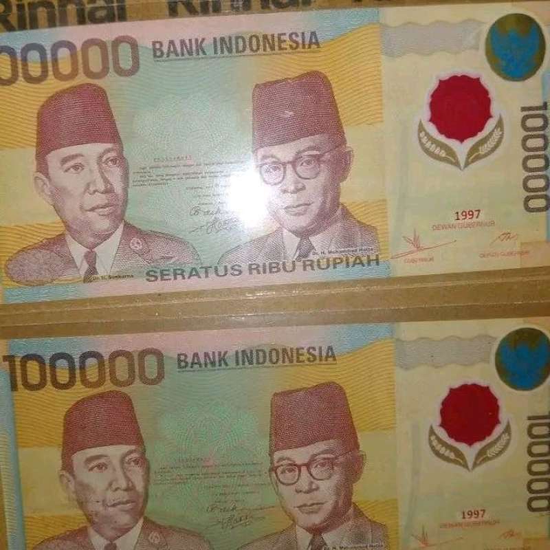 Promo koleksi UKA UKA 100.000 polimer tahun 1997 Garuda biru Diskon 5% ...