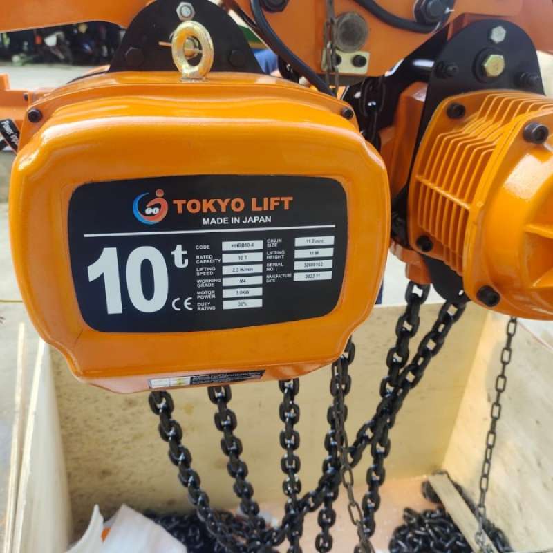 Promo electric chain hoist 10 ton x 12 meter plus trolley tokyo lift ...