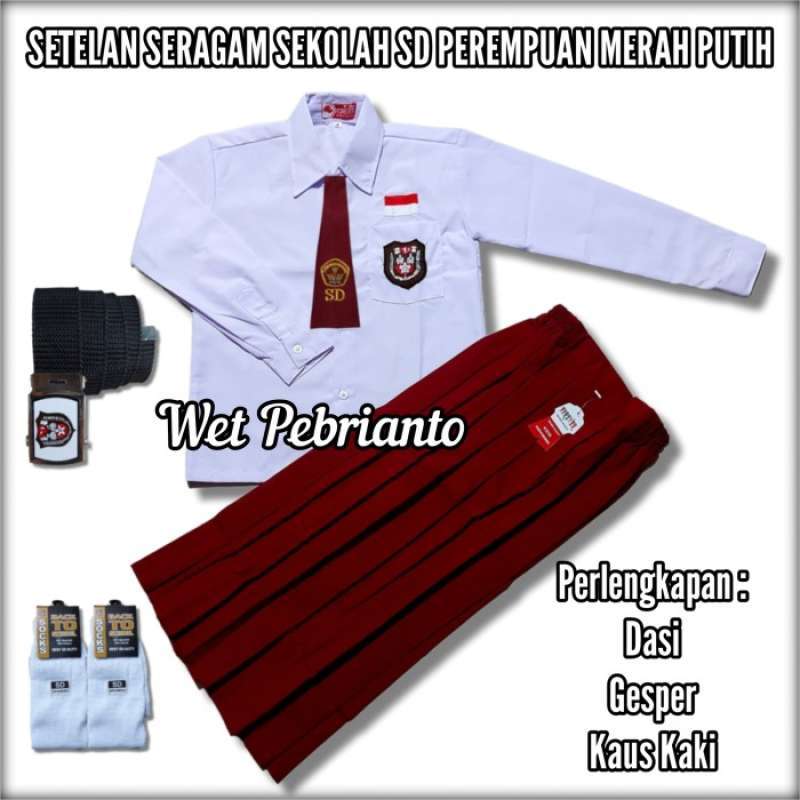 Promo (Ukuran Kelas 1-6 Sd) Setelan Lengkap Seragam Sd Perempuan Diskon ...