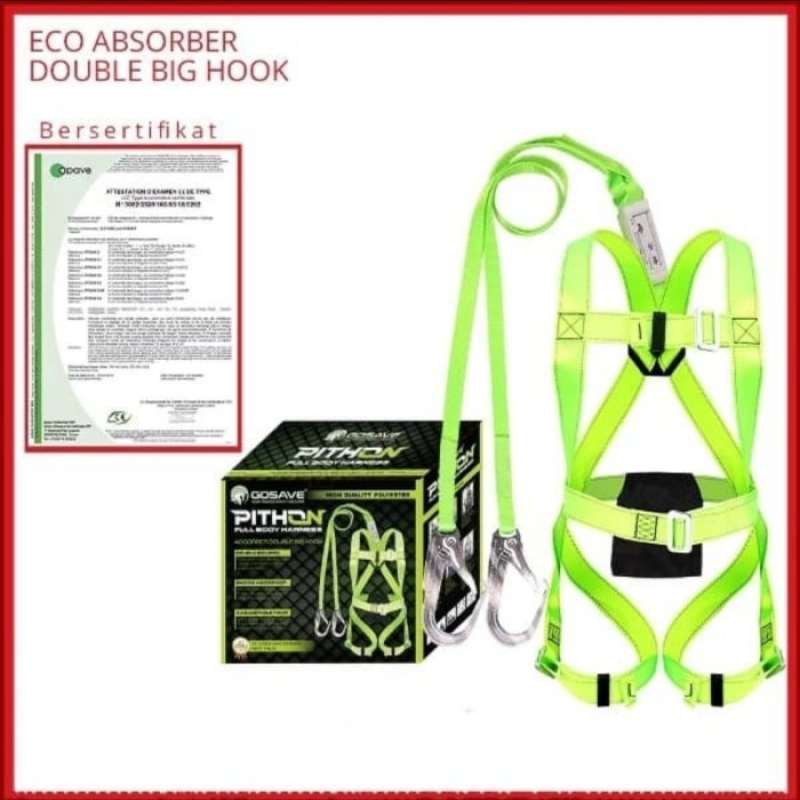 Promo full body harness pithon double hook absorber/safety harnes 2 ...