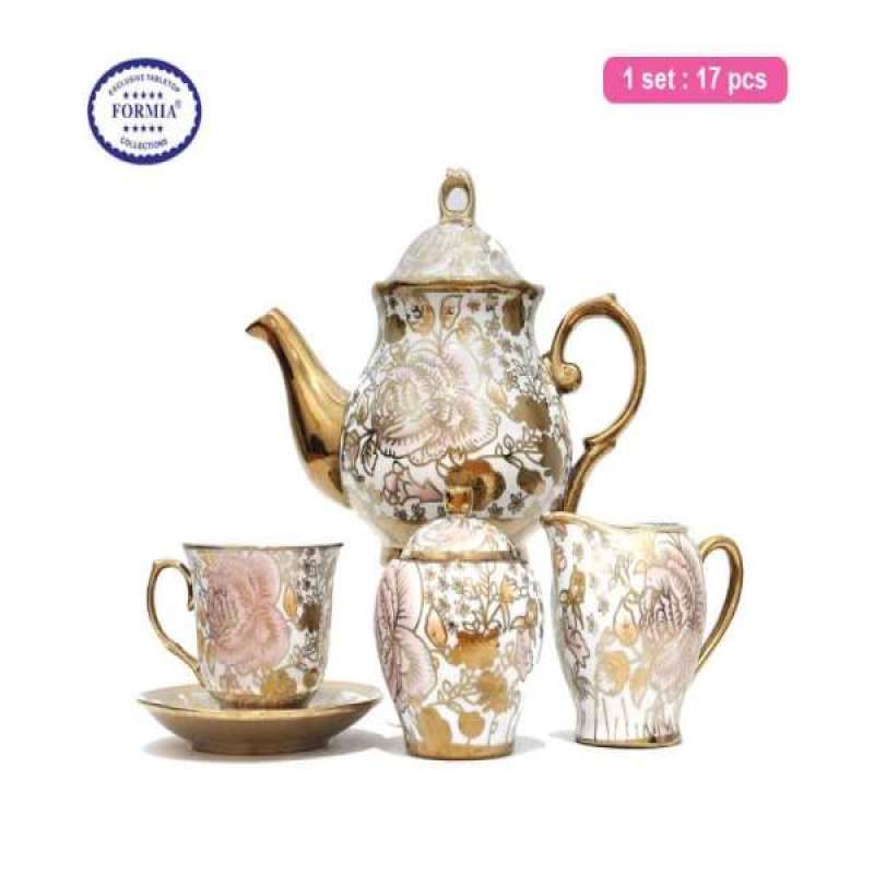 Jual Formia Tea Set Keramik Pink Gold Set / 17 pcs di Seller Houseware ...
