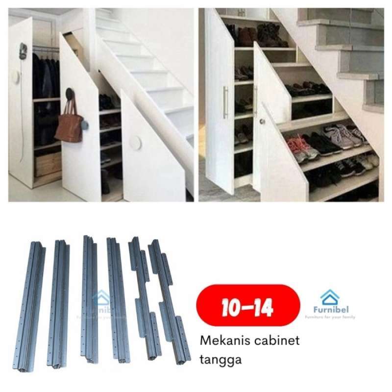 Promo Staircase cabinet slide, engsel lemari tangga, tangga multifungsi ...