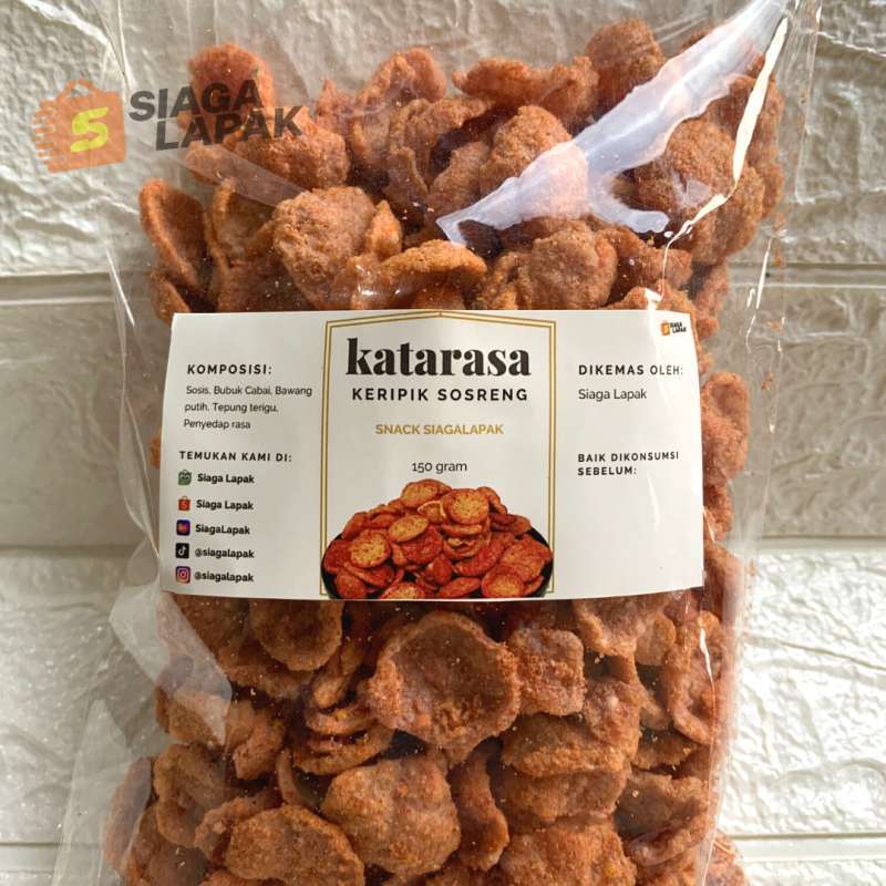 Promo Keripik Sosreng Sosis Goreng Pedas 150gr Cap Katarasa Diskon 9% ...