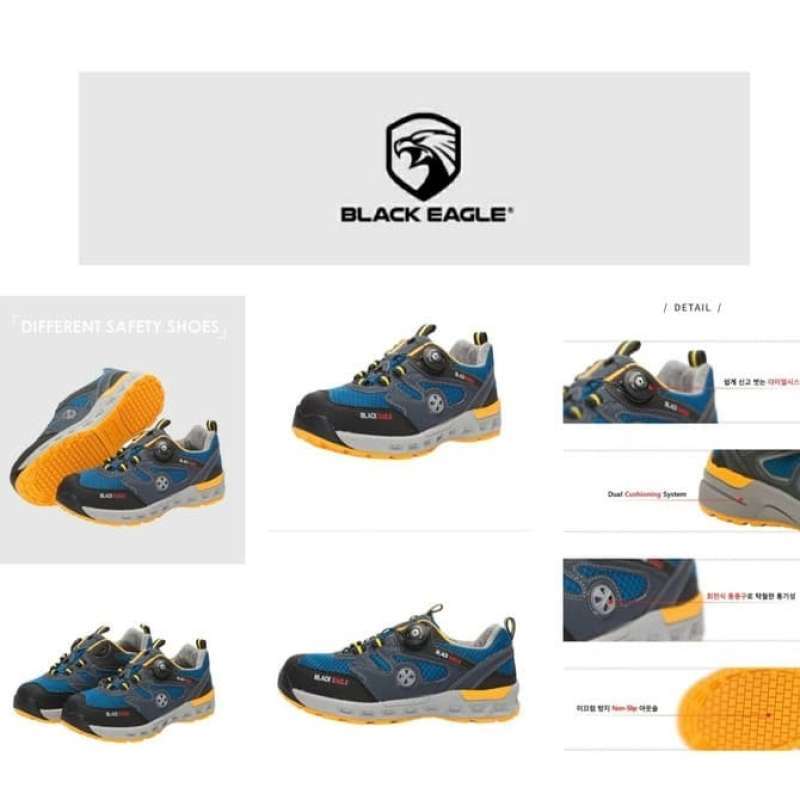 Promo sepatu safety sport black Eagle safety shoes 💯 original QC EKSPORT Diskon 23% di Seller ...