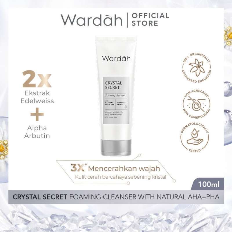 Jual Wardah Crystal Secret Foaming Cleanser with Natural AHA+PHA 100 ml ...
