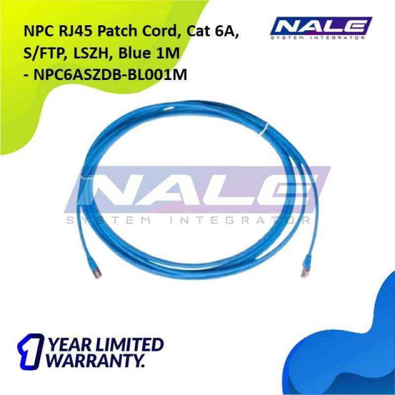 Jual Commscope Cat 6a S/ftp Patch Cord Lszh, Npc Rj45 Blue 1m Npc6aszdb ...