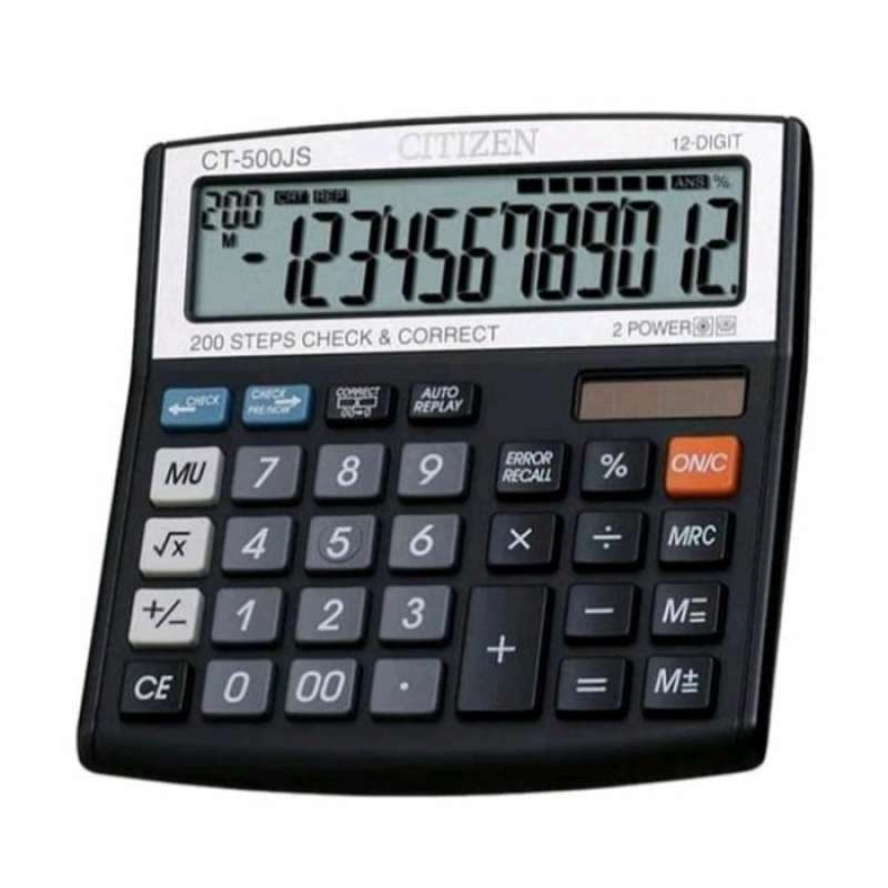 Promo CITIZEN CT 500JS KALKULATOR CALCULATOR DESKTOP ORIGINAL 12 DIGIT ...