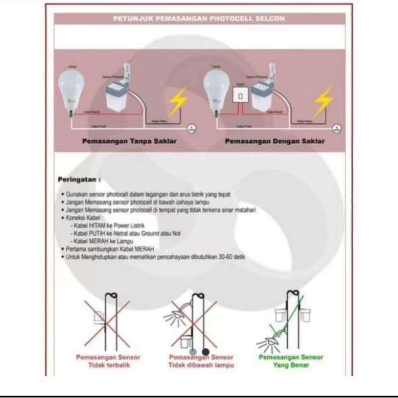 Jual Photocell Fotocell Photo Cell Sensor Cahaya Selcon Photo Controls ...